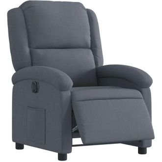 vidaXL Fauteuil inclinable &eacute;lectrique Gris fonc&eacute; Velours - Vidaxl