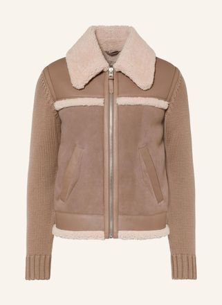 Mackage Lederjacke Torrian Im Materialmix beige