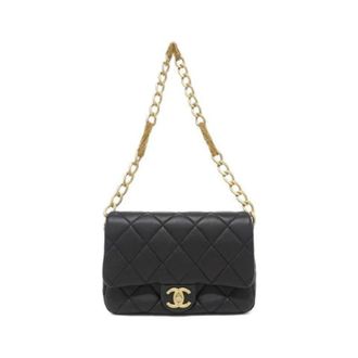 Chanel Pre-owned Lammfell Umh&auml;ngetasche - - Pre-owned - Damen - Schwarzk - ONE SIZE
