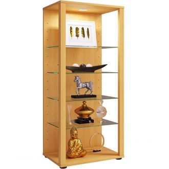 VCM Vitrine en verre en bois Glasol lll H. 115 x B. 52 x T. 35 cm