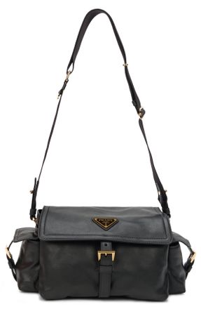 Prada Womens Shoulder Bag Explore Black Leather Calfskin