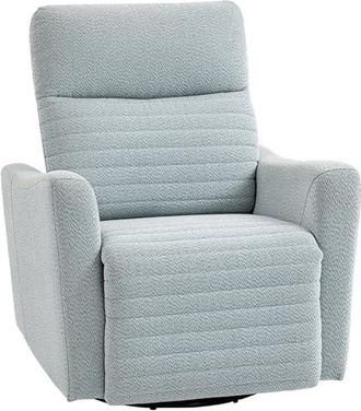 HOMCOM Fauteuil inclinable, Fauteuil de Relaxation avec Repose-Pieds, pivotant &agrave; 360&deg;, basculant, Assise Large, Dossier et accoudoirs rembourr&eacute;, Tissu en Lin