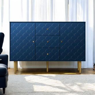 Urban Meuble Urban Meuble - Commode bleu marine avec 2 portes et 3 tiroirs, Casiers à cloisons