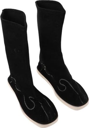 Hemoton ifundom Chaussures Chinoises Traditionnelles Hanfu -Mollet pour Homme Bottes de Cosplay Tai Chi en PU Noir Semelle Antid&eacute;rapante Taille 38 Chaussures 