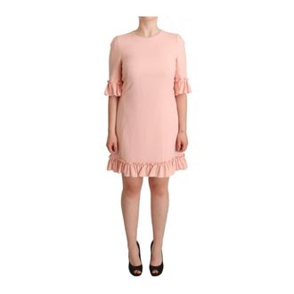 Dolce & Gabbana Rosa R&uuml;schen Mini Kleid - - Dresses - Damen - Rosa - L