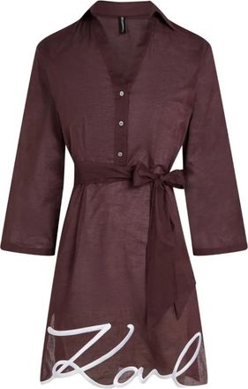 Karl Lagerfeld Femme, Robes, Brun, Taille: 40 FR DNA Signature Beach Dress