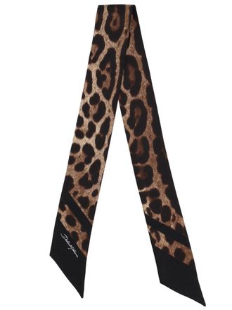 Dolce & Gabbana Silk Bandeau Scarf - Brown