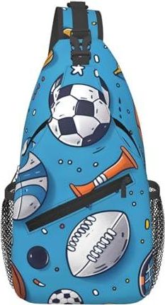 Generic Sacoche Tactique Motif de ballon de football Antivol Sac De Poitrine Durable Crossbody Bag pour Randonn&eacute;e Cyclisme &eacute;cole
