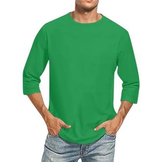 Generic T-shirt de sport l&eacute;ger &agrave; col rond pour homme, &eacute;l&eacute;gant, classique, confortable, respirant, extensible, d&eacute;contract&eacute;, pour la gym, la course &agrave; pied, lent