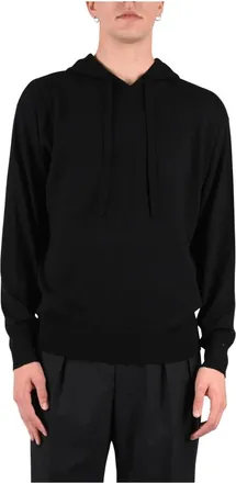 Paolo Pecora Pull &agrave; capuche en laine m&eacute;rinos - Homme - Sweatshirts et sweats &agrave; capuche - Noir - Taille: L