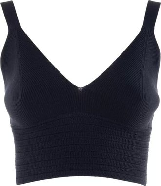 Nenette Femme, Tops, Noir, Taille: 38 FR Top corto in maglia