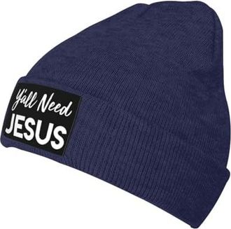 Generic Vous Avez Tous Besoin De J&eacute;sus Dr&ocirc;le Homme Femme Watch Cap &Eacute;pais Bonnets Hiver L&eacute;ger Bonnet De P&ecirc;cheur pour Toutes Les Saisons Course &Agrave; Pied Sport