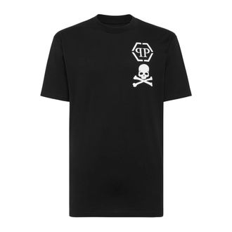 Philipp Plein Schwarze T-Shirts Polos Aw23 - - Tops - Herren - Schwarzk - XS