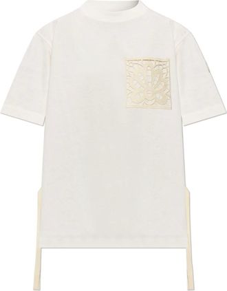 Moncler Femme, Tops, Rose, Taille: 42 FR T-shirt avec &eacute;cusson logo