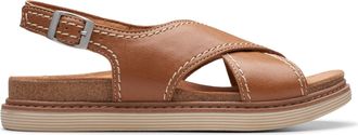 Clarks Damen Arwell Sling Sandale, Tan Leather, 35 1/2 EU
