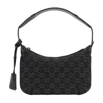 Gucci Signatur Damenhandtasche mit Lederrand - - Bags - Damen - Blau - ONE SIZE