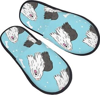 Generic Slippers Berger Anglais Ancien Cozy Pantoufles En Coton Chaud Chaussons Pour Voyage Camping Int&eacute;rieur M