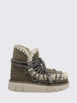 Mou Bounce Wildleder-Stiefeletten mit Stickerei und verstellbaren Riemen