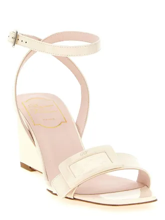 Roger Vivier Womens White Calfskin Wedge Sandals