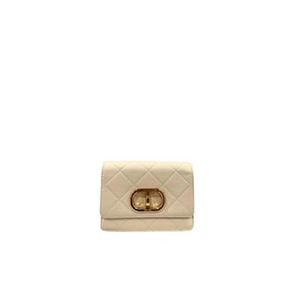 Twinset Femme, Sacs, Beige, Taille: ONE Size Petit sac &agrave; bandouli&egrave;re matelass&eacute; en cuir avec fermoir dor&eacute;