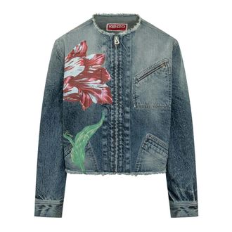 Kenzo Femme, Vestes, Bleu, Taille: 40 FR Tulip Chore Jacket