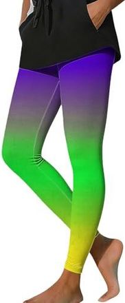 Generic Pantalon de yoga d&eacute;contract&eacute; pour femme avec imprim&eacute; tendance, legging tendance, confortable, doux et moulant, Rose, XXL