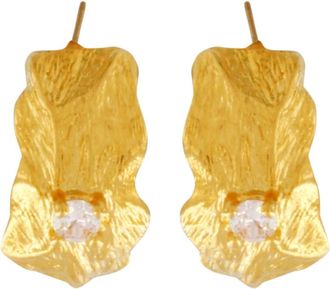 Dansk Copenhagen Femme, Accessoires, Jaune, Taille: ONE Size Joy Waterproof Chunky Single CZ Hoop