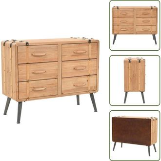 vidaXL Schubladenkommode Massivholz Tanne 91x35x73 cm - Holzschrank - Kommode - Vintage Stil - Holzm&ouml;bel - Wohnzimmerm&ouml;bel