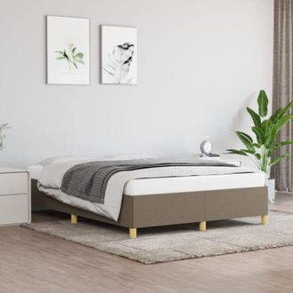 vidaXL Bettgestell ohne Matratze Taupe 140x200 cm Stoff vidaXL