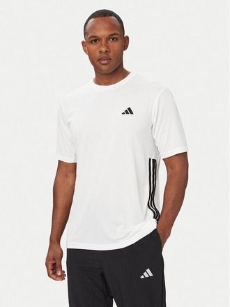 adidas T-Shirt Workout Essentials Base 3-Stripes KD0699 Wei&szlig; Regular Fit