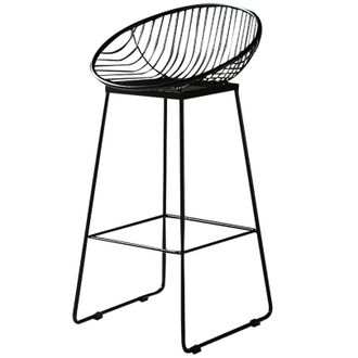 Generic Barhocker, 66-76 cm hoch, mit hohler R&uuml;ckenlehne, Metallbeinen und Fu&szlig;st&uuml;tze, f&uuml;r K&uuml;chentheken, Bistros und Kneipen