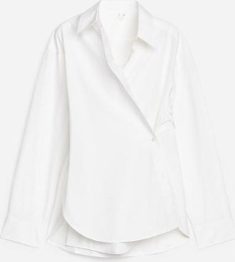 Arket 2-in-1-Hemdbluse Aus Popeline -Wei&szlig;