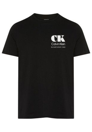 Calvin Klein Jeans T-Shirt Rundhalsausschnitt, reine Baumwolle, gro&szlig;er R&uuml;ckendruck