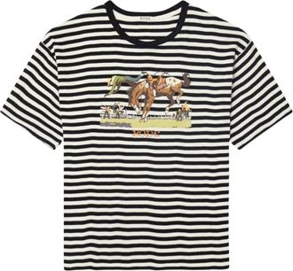 Bode Rib Stripe Rodeo Tee - - Tops - Herren - Schwarzk - L