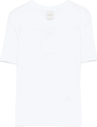 Calvin Klein Femme, Tops, Blanc, Taille: 40 FR T-Chemises