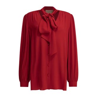 Valentino Seidenbluse mit Schleife - - Blouses & Shirts - Damen - Rot - S