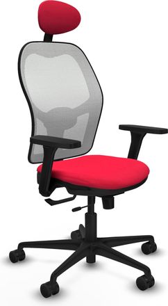 Piqueras y Crespo Ergonomischer Stuhl mit 3D-Armen, h&ouml;henverstellbare Lendenwirbelst&uuml;tze und festes Kopfteil, ausgestattet mit Syncro/Traslack und eingespritztem Schaum