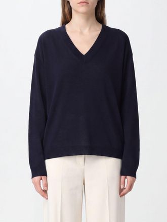 Semicouture Pullover aus reiner Schurwolle mit V-Ausschnitt und &uuml;berschnittenen Schultern