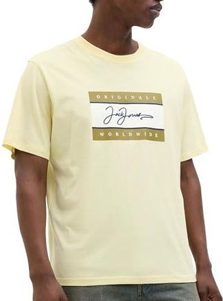 Jack & Jones Jorfrederiksberg Box Script T-Shirt pour Homme avec Logo SS CN Ln, Double crème, M