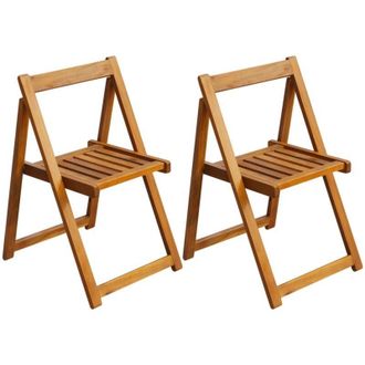 vidaXL Vidaxl - Klappbare Gartenst&uuml;hle 2 Stk. Massivholz Akazie
