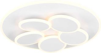 Trio Leuchten LED Deckenleuchte Mandala 653210631, Metall Weiß matt, inkl. 35 Watt LED, Fernbedienung, Switch Dimmer, Lichtfarbe einstellbar, Timer, Nachtlicht