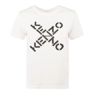 Kenzo Logo-Print Rundhals-T-Shirt - - Tops - Damen - Wei&szlig; - XS
