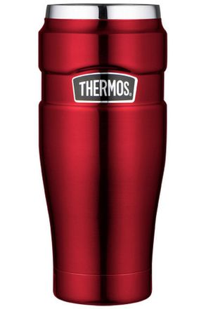 Thermos Thermobecher Stainless King, Rot, Metall, Kunststoff, 0,47 L, 19.8 cm, BPA-frei, doppelwandig, schlag- und bruchfest, abnehmbarer Deckel, h&auml;lt warm, r