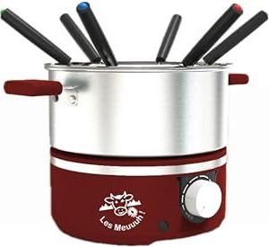 Little Balance 8962 Little Fondue Meuuuh...!, Appareil à fondue 6 personnes, Caquelon inox, Compatible induction, 1,8 litres, 650 W, Piment