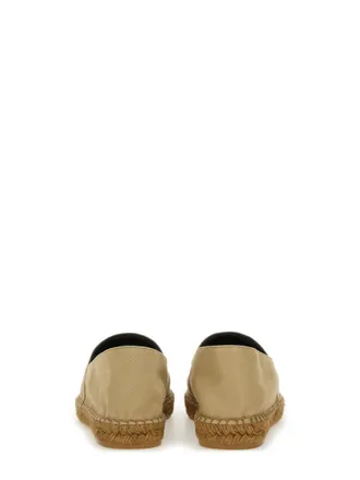 Saint Laurent Cotton Gabardine Espadrille Flat - Beige