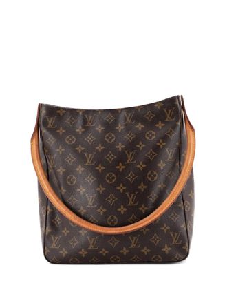 Louis Vuitton sac port&eacute; &eacute;paule Looping Handbag en toile monogramm&eacute;e GM - Marron
