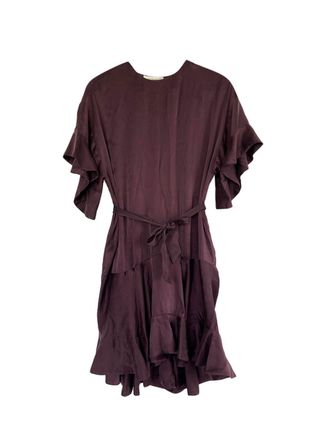 Zimmermann Purple Belted Silk Mini Dress Size S