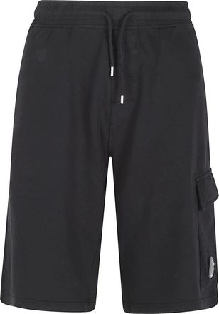 C.P. Company C.p. Company, Homme, Shorts, Noir, Taille: 3XL Light Fleece Cargo Lens Sweatshorts