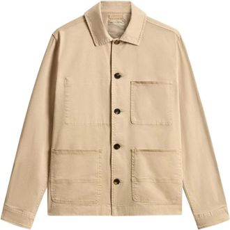 Woolrich Homme, Vestes, Beige, Taille: XL Veste en serg&eacute; de coton