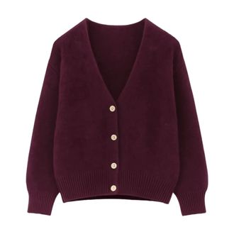 Tiffany & Co. Mohair-Cardigan in Aubergine - - Knitwear - Damen - Lila - ONE SIZE